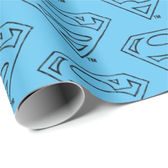 DC Comics | Superman S-Shield | Black Logo Wrapping Paper | Zazzle