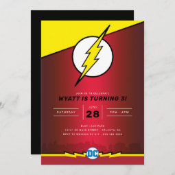 DC Comics - The Flash | Birthday Invitation | Zazzle