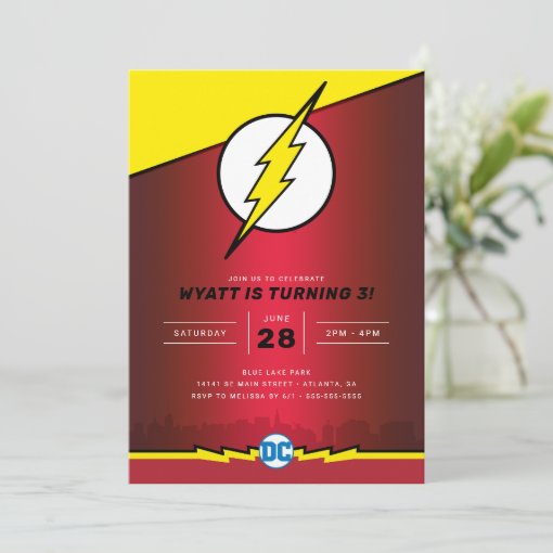 DC Comics - The Flash | Birthday Invitation | Zazzle