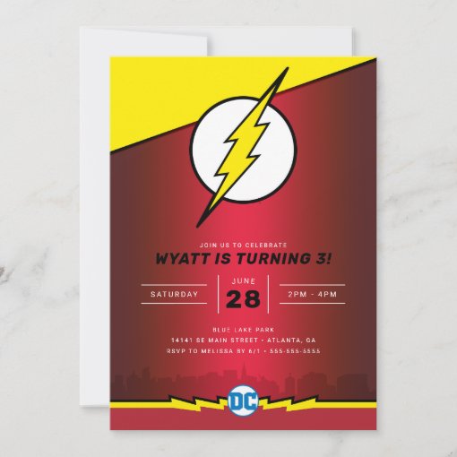 DC Comics - The Flash | Birthday Invitation | Zazzle