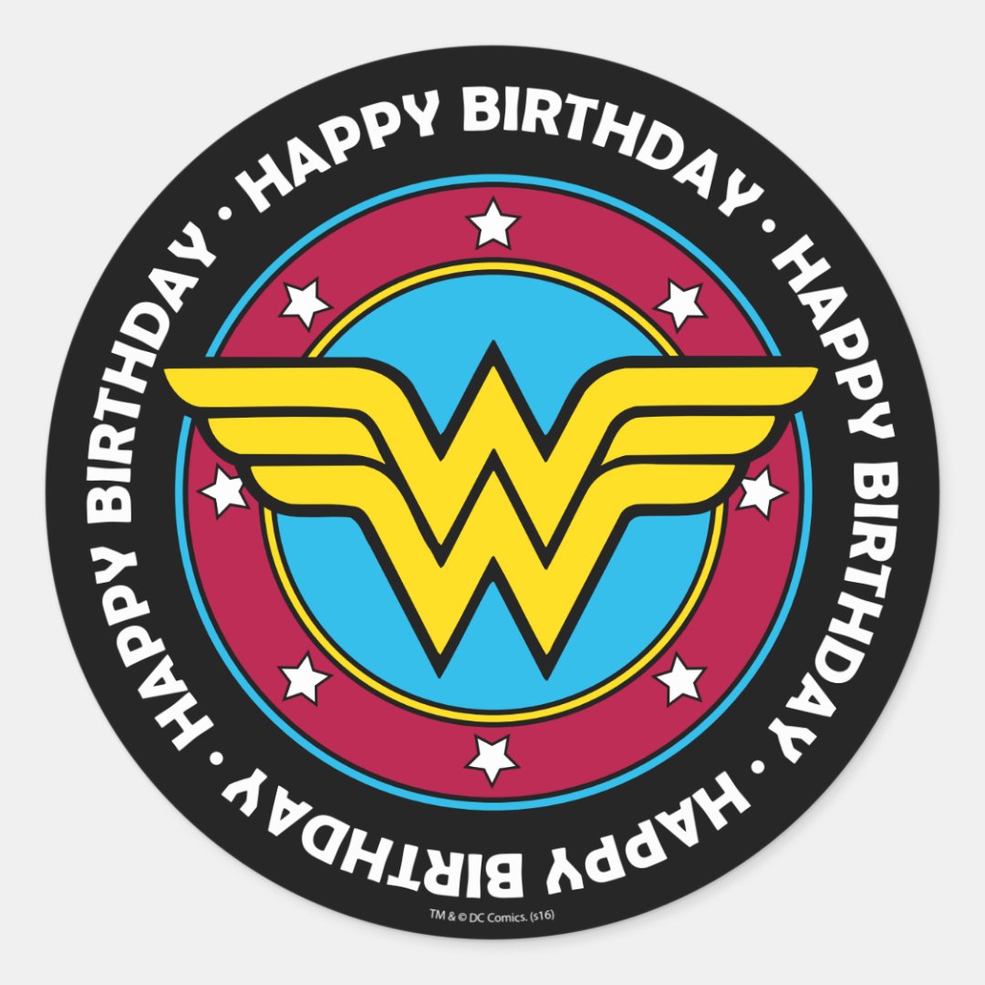 DC Comics | Wonder Woman Circle & Stars Logo Classic Round Sticker | Zazzle