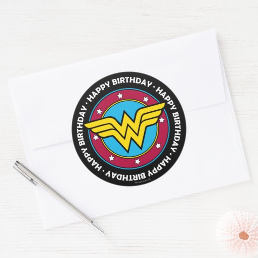DC Comics | Wonder Woman Circle & Stars Logo Classic Round Sticker | Zazzle