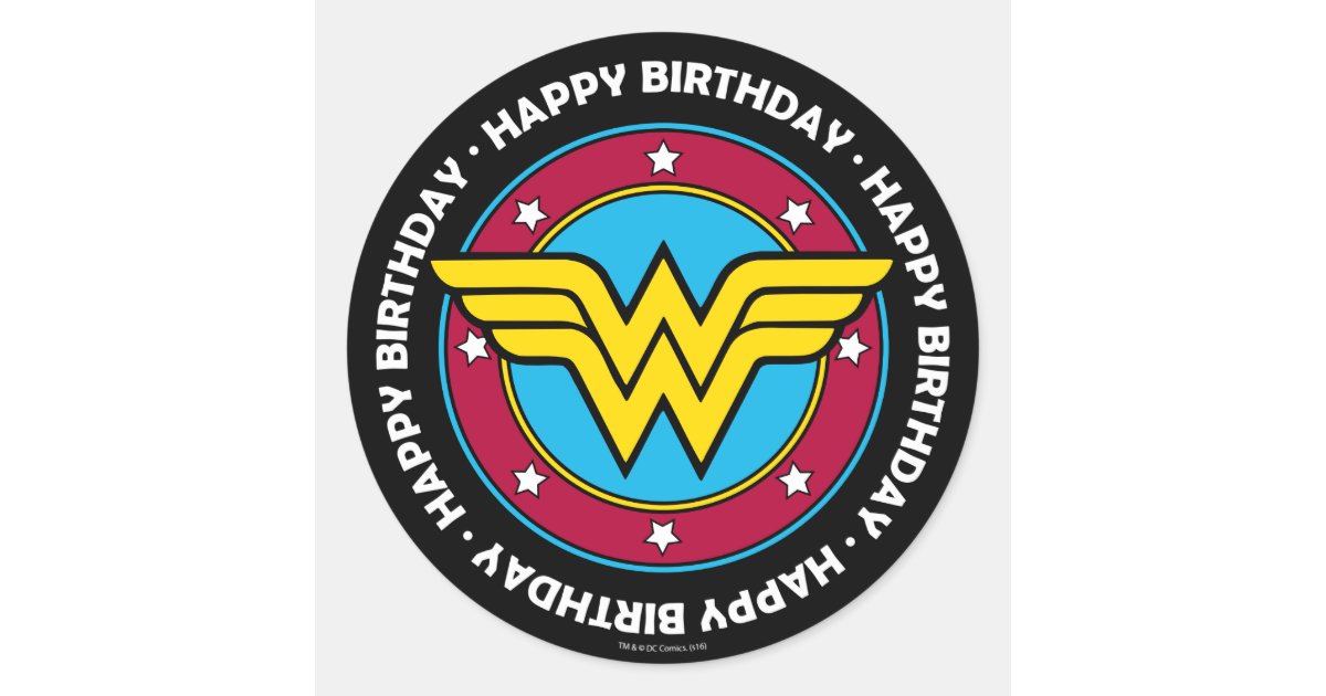 DC Comics | Wonder Woman Circle & Stars Logo Classic Round Sticker | Zazzle
