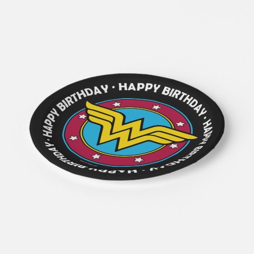 DC Comics | Wonder Woman Circle & Stars Logo Paper Plates | Zazzle