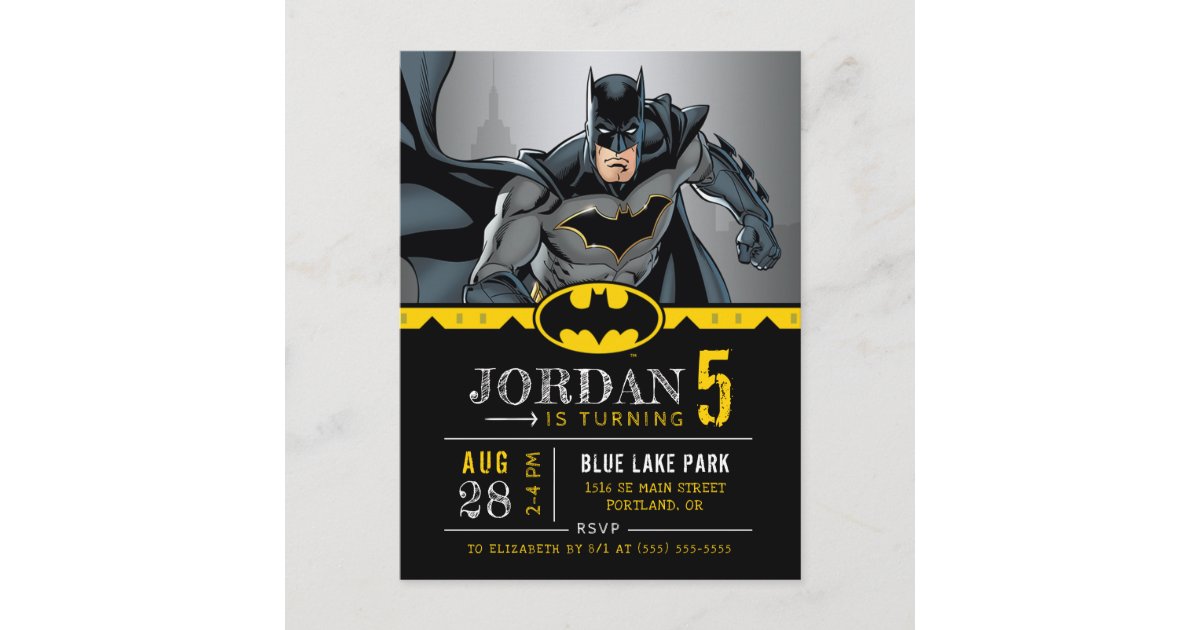 DC Comincs - Batman | Chalkboard Happy Birthday Postcard | Zazzle