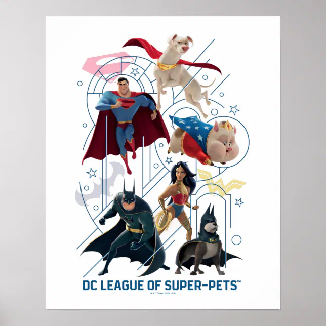 DC Trinity Heroes & Super-Pets Poster | Zazzle