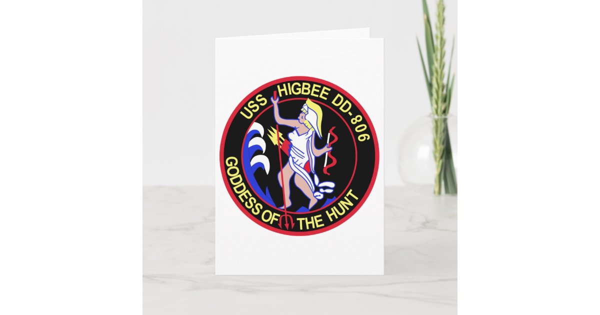DD-806 USS HIGBEE Destroyer Ship Military Patch Card | Zazzle