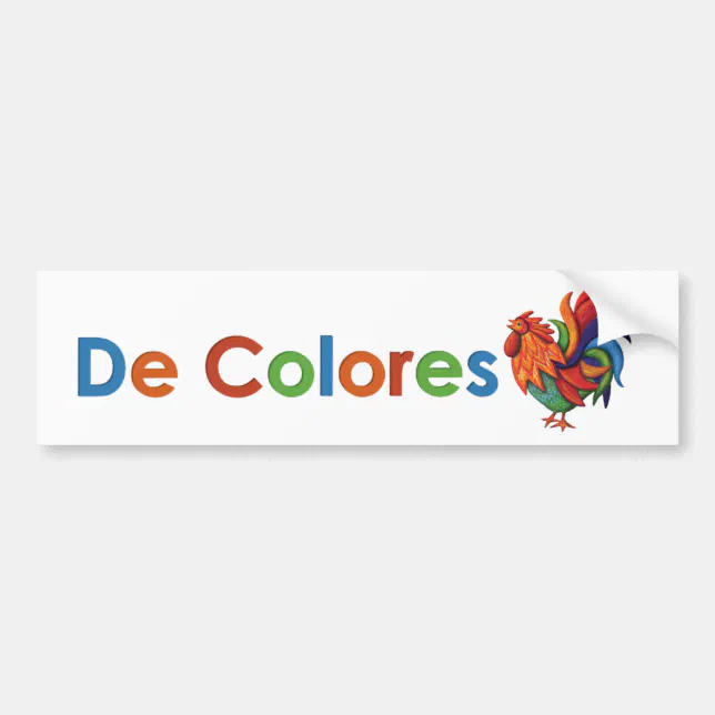 De Colores Rooster Gallo Bumper Sticker | Zazzle