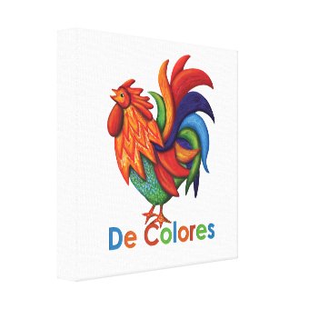 De Colores Rooster Gallo Print 12" x 12", 1.5" | Zazzle