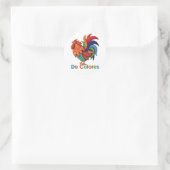 De Colores Rooster Gallo Round Sticker, Matte Classic Round Sticker ...