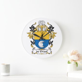 de Graaf Family Crest Large Clock | Zazzle