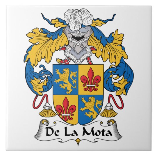 De La Mota Family Crest Tile | Zazzle.com