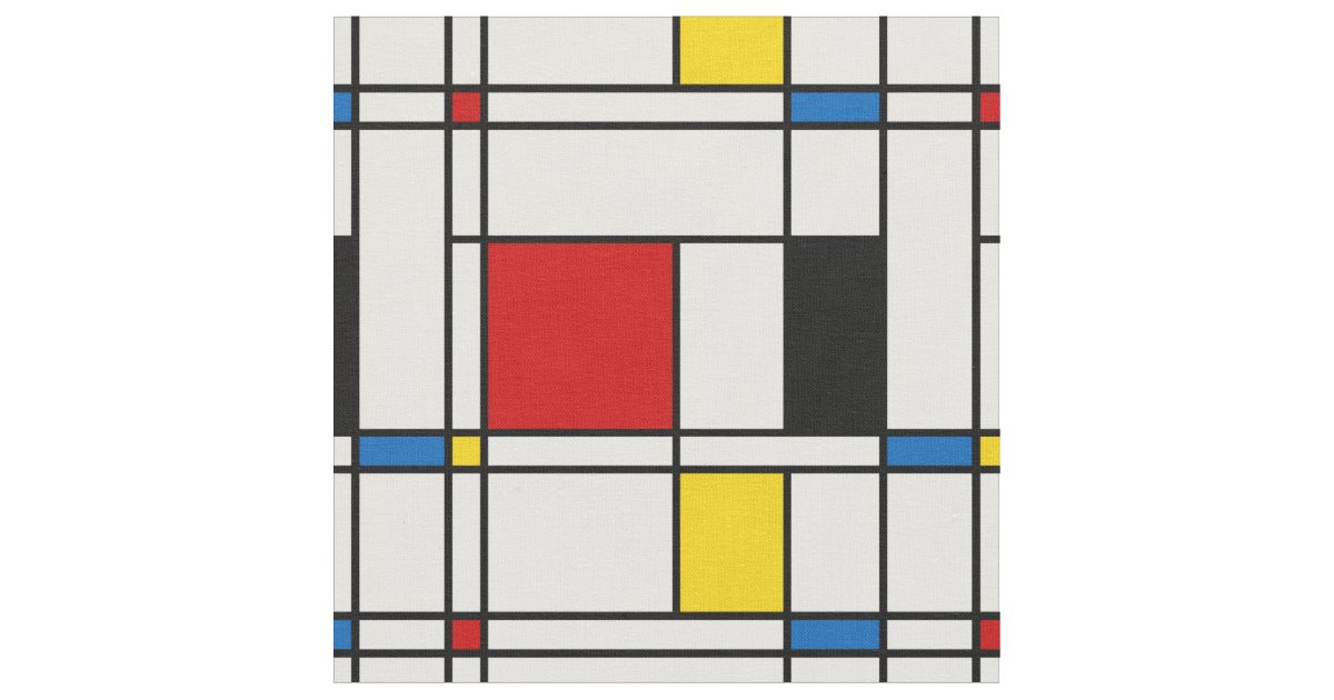 De Stijl Pattern Fabric | Zazzle