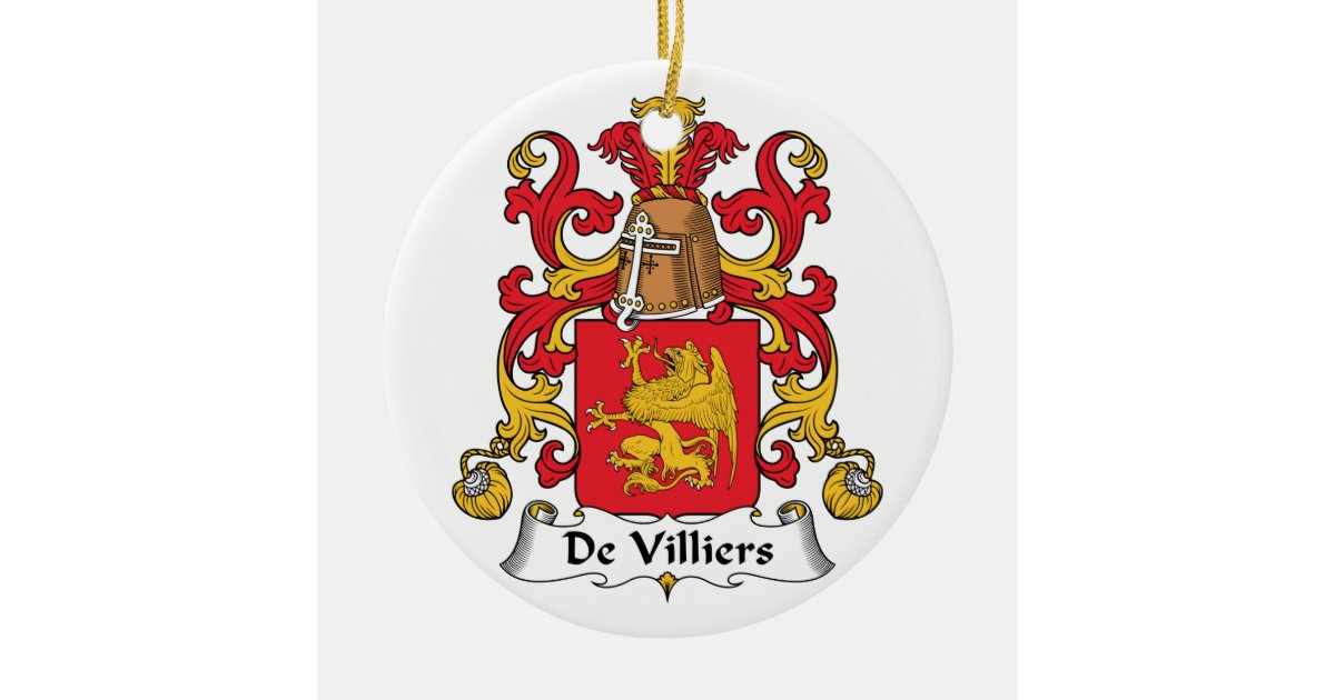 De Villiers Family Crest Ceramic Ornament | Zazzle