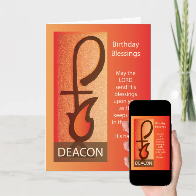 Deacon Birthday, Shepherd Staff & Flame Religious Card | Zazzle