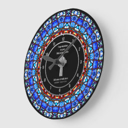 Deacon Minister Ordination Anniversary StainedGlas Large Clock | Zazzle