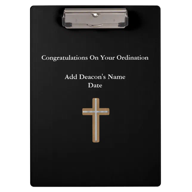 Deacon Ordained Ordination Gift Commemorative Clipboard | Zazzle