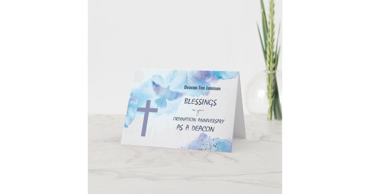 Deacon Ordination Anniversary Blessings Purple Card | Zazzle