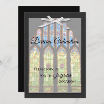 Deacon Ordination Invitation - Stain Glass | Zazzle
