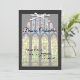Deacon Ordination Invitation - Stain Glass | Zazzle