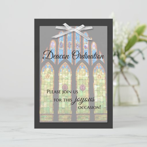 Deacon Ordination Invitation - Stain Glass | Zazzle