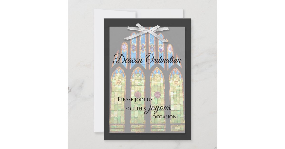 Deacon Ordination Invitation - Stain Glass | Zazzle