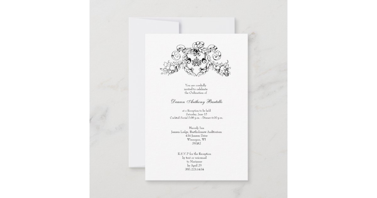 Deacon Priest Ordination Reception Invitation | Zazzle