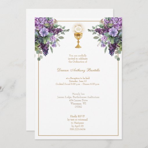 Deacon Priest Ordination Reception Invitation | Zazzle