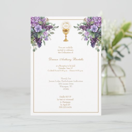 Deacon Priest Ordination Reception Invitation | Zazzle