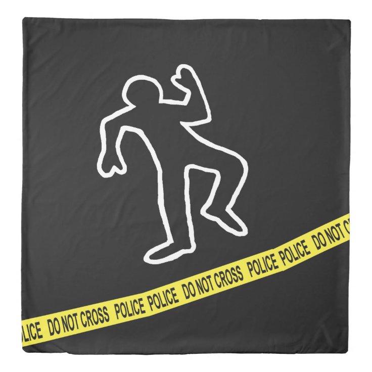 Dead Body Chalk Outline Duvet Cover | Zazzle