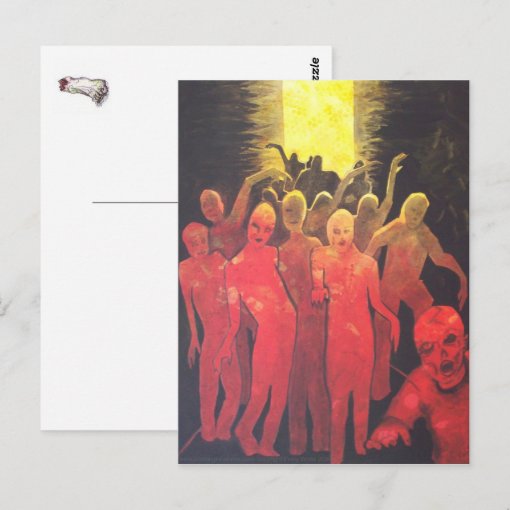 Dead End Zombie Hoard dark horror Art Postcard | Zazzle