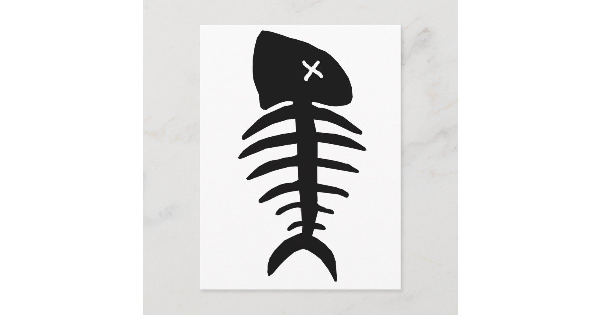 dead fish skeleton postcard | Zazzle