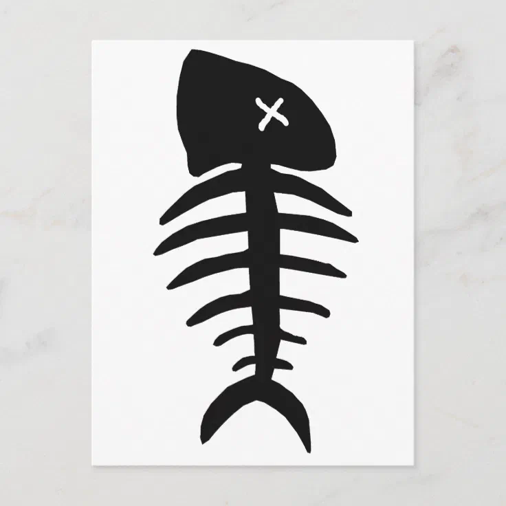 dead fish skeleton postcard | Zazzle