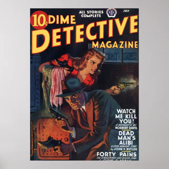 Dead Man39;s alibi Dime Detective Magazine Poster | Zazzle