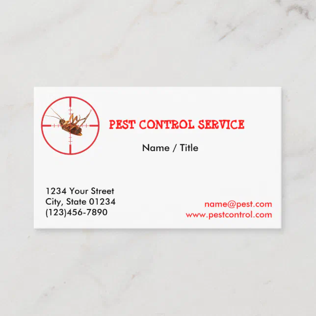 Dead Roach Pest Service 1 Sided Business Card | Zazzle
