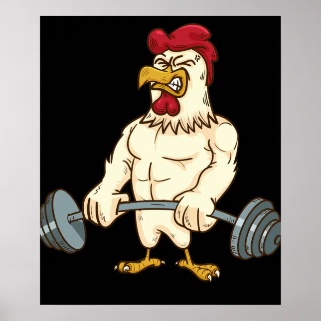 Deadlift Gym Chicken Fitness Bodybuilding Poster | Zazzle