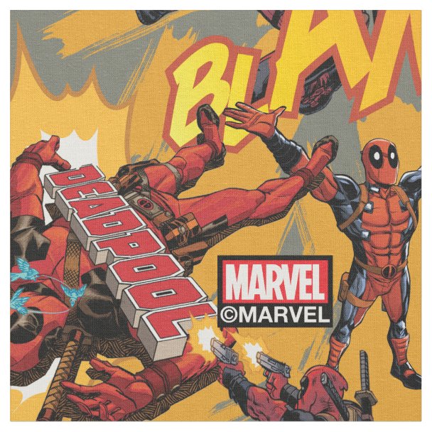 Mini Deadpool Imposter Pattern Fabric | Zazzle.com