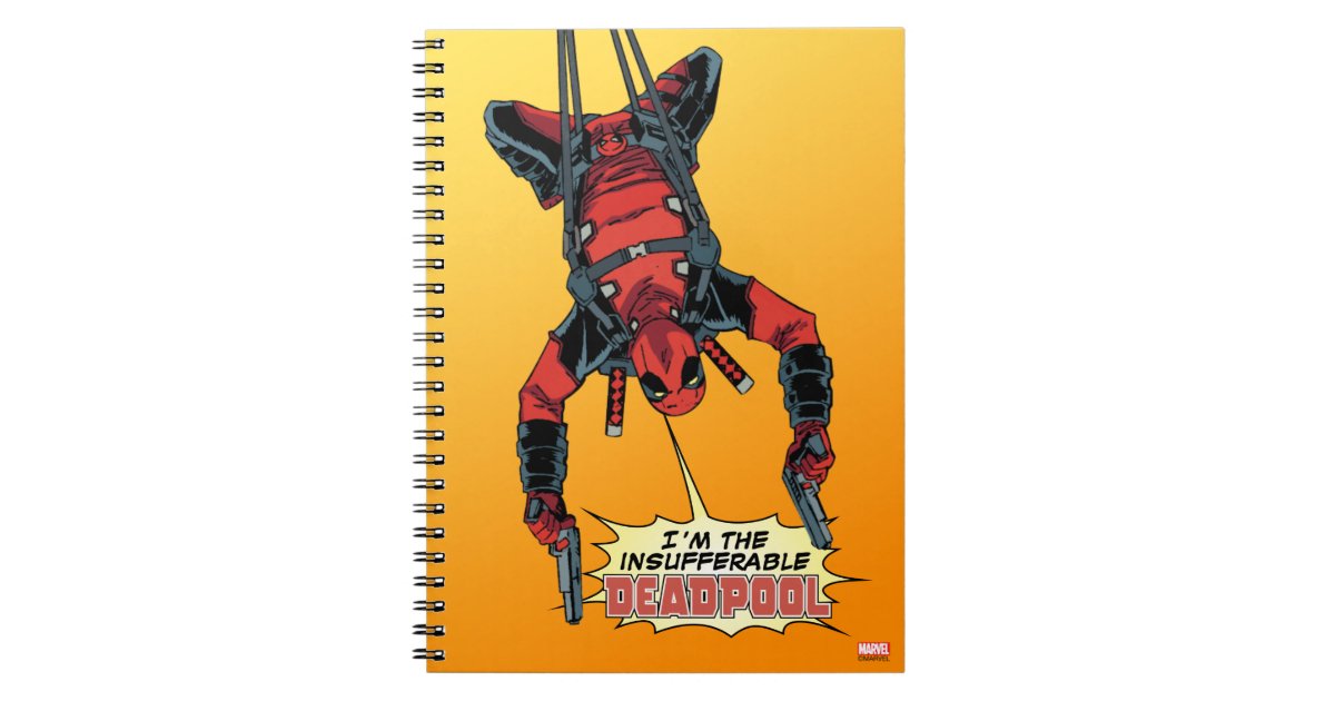 Deadpool Hanging From Harness Notebook | Zazzle