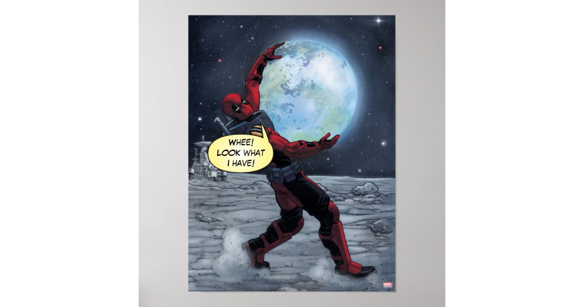 Deadpool Holding The Earth Poster | Zazzle
