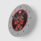 Deadpool in Paint Splatter Logo Round Clock | Zazzle