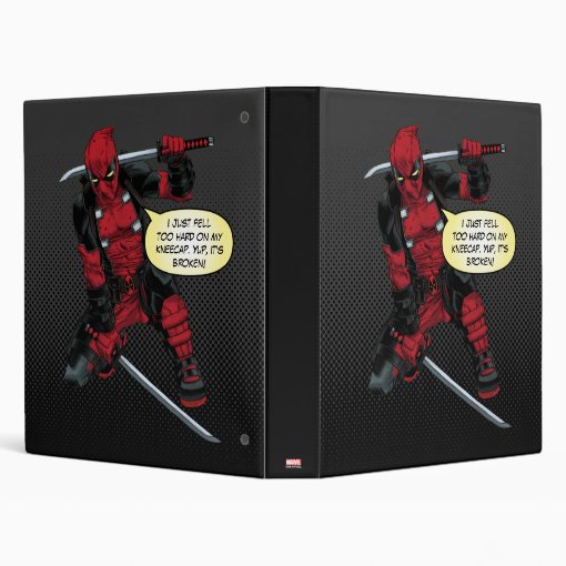 Deadpool Kneeling With Swords 3 Ring Binder | Zazzle
