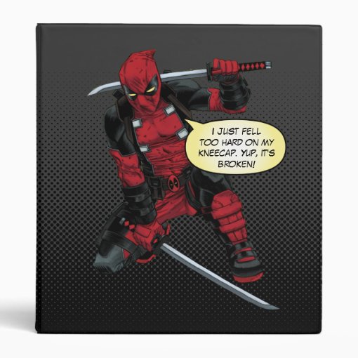 Deadpool Kneeling With Swords 3 Ring Binder | Zazzle