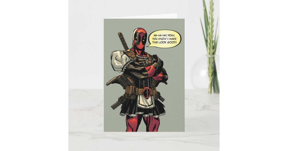 Deadpool Maid Outfit Card | Zazzle