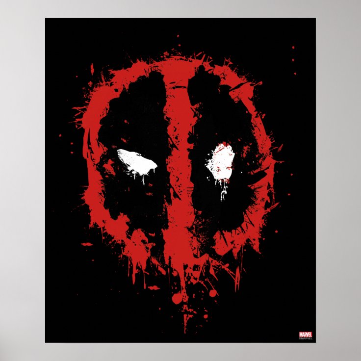 Deadpool Paint Splatter Logo Poster | Zazzle