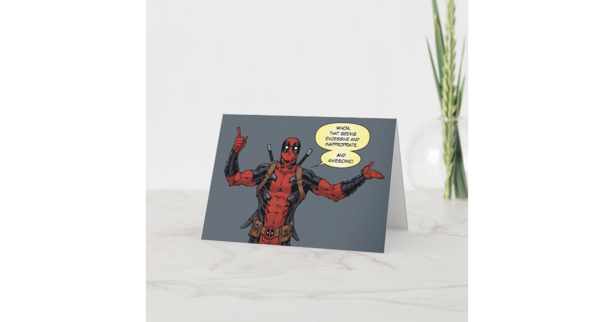 Deadpool Pointing Character Art Card | Zazzle