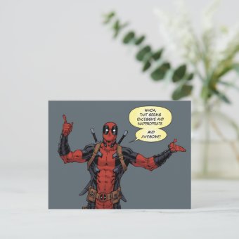 Deadpool Pointing Character Art Postcard | Zazzle