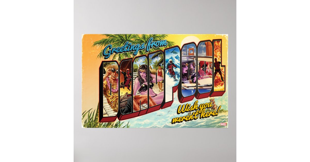 Deadpool Vacation Postcard Poster | Zazzle