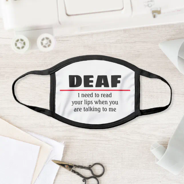 Deaf Face Mask | Zazzle