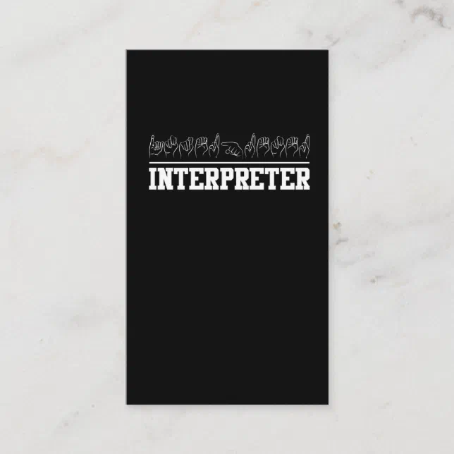 Deaf Pride Interpreter ASL Sign Language Business Card | Zazzle