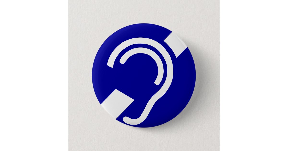 Deaf Symbol Button | Zazzle
